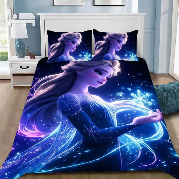 3D Elsa Frozen Doona Cover - Ultra-Soft & Vibrant - Zirconic - Zirconic