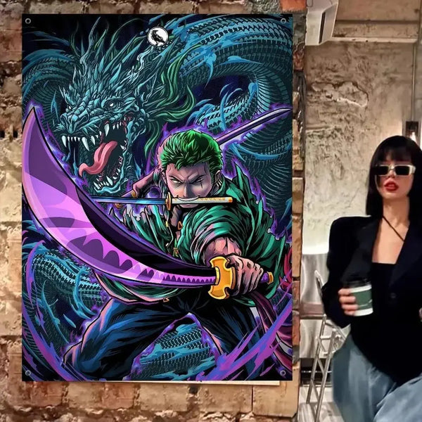 Roronoa Zoro 3D Wall Tapestry – One Piece Swordsman 3D Tapestry - Zirconic