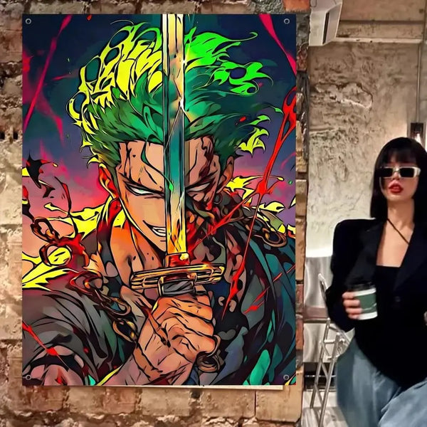 Roronoa Zoro Flag Tapestry – One Piece Swordsman Tapestry | Zirconic ...