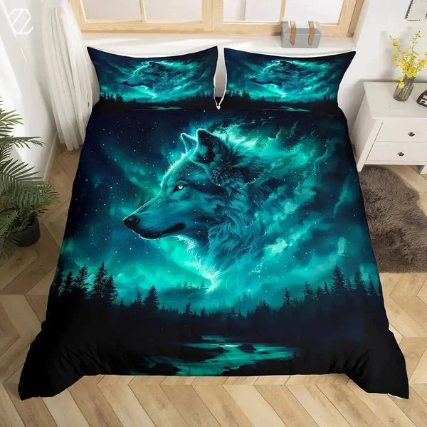 Wolf Galaxy Doona Cover -Ultra Soft & Vibrant - Zirconic - Zirconic