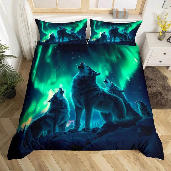 Wolf Howling Doona Cover - Ultra Soft & Vibrant - Zirconic - Zirconic